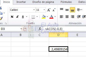 El Aula Ofimática: Funciones trigonométricas en Excel