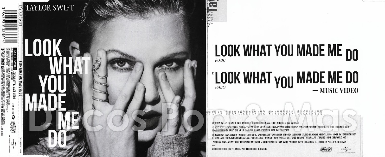 Discos Pop & Mas: Taylor Swift - Look What You Made Me Do (Single)