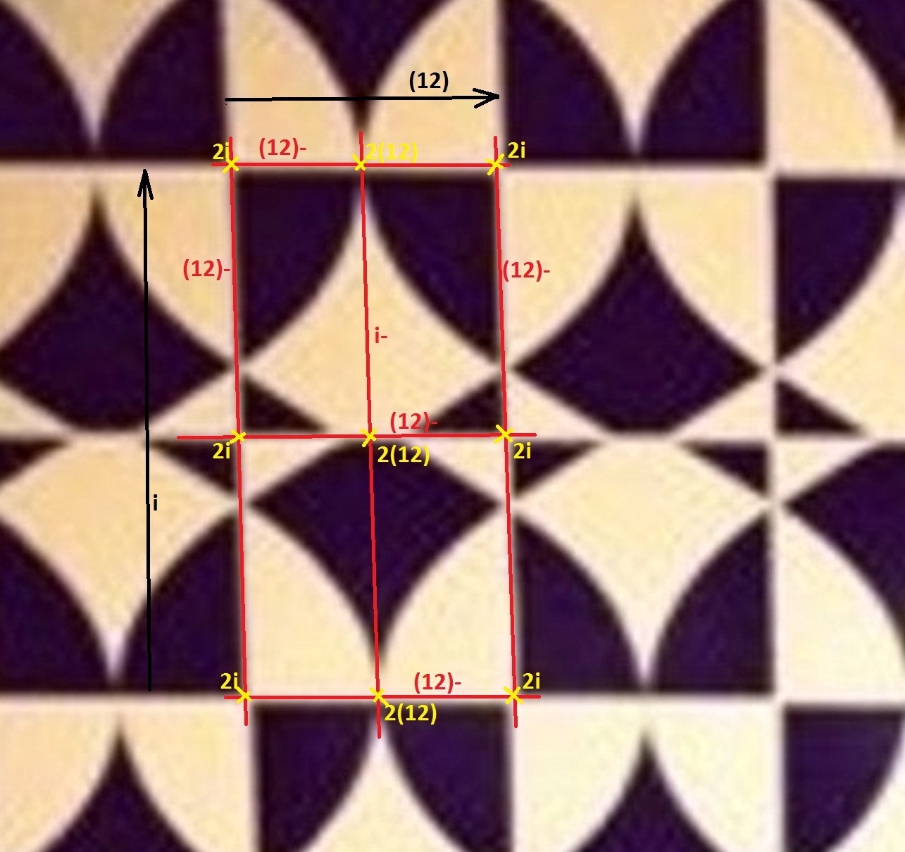 polýedros: Colour symmetry. Alexandre Mancini, Brasil - p2mg - «p2mm»