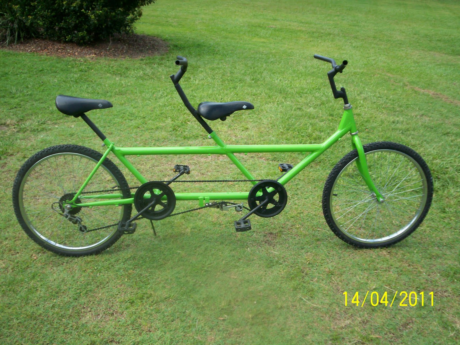 Bicycles Modified: Green tandem Bicycle