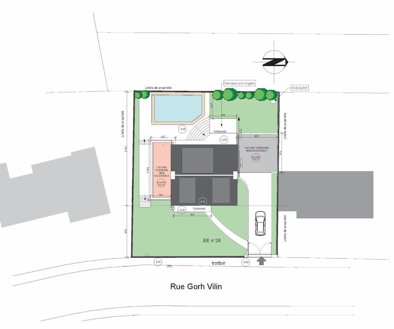 plan de masse maison individuelle