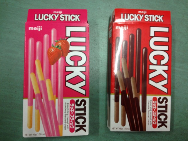 FOODSTUFF FINDS: Meiji Lucky Stick - Strawberry and Chocolate [by @NLi10]