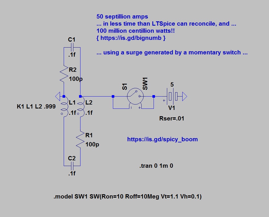 Electrical Surges in Paul Falstad's Simulator and LTSpice: Spicy Boom