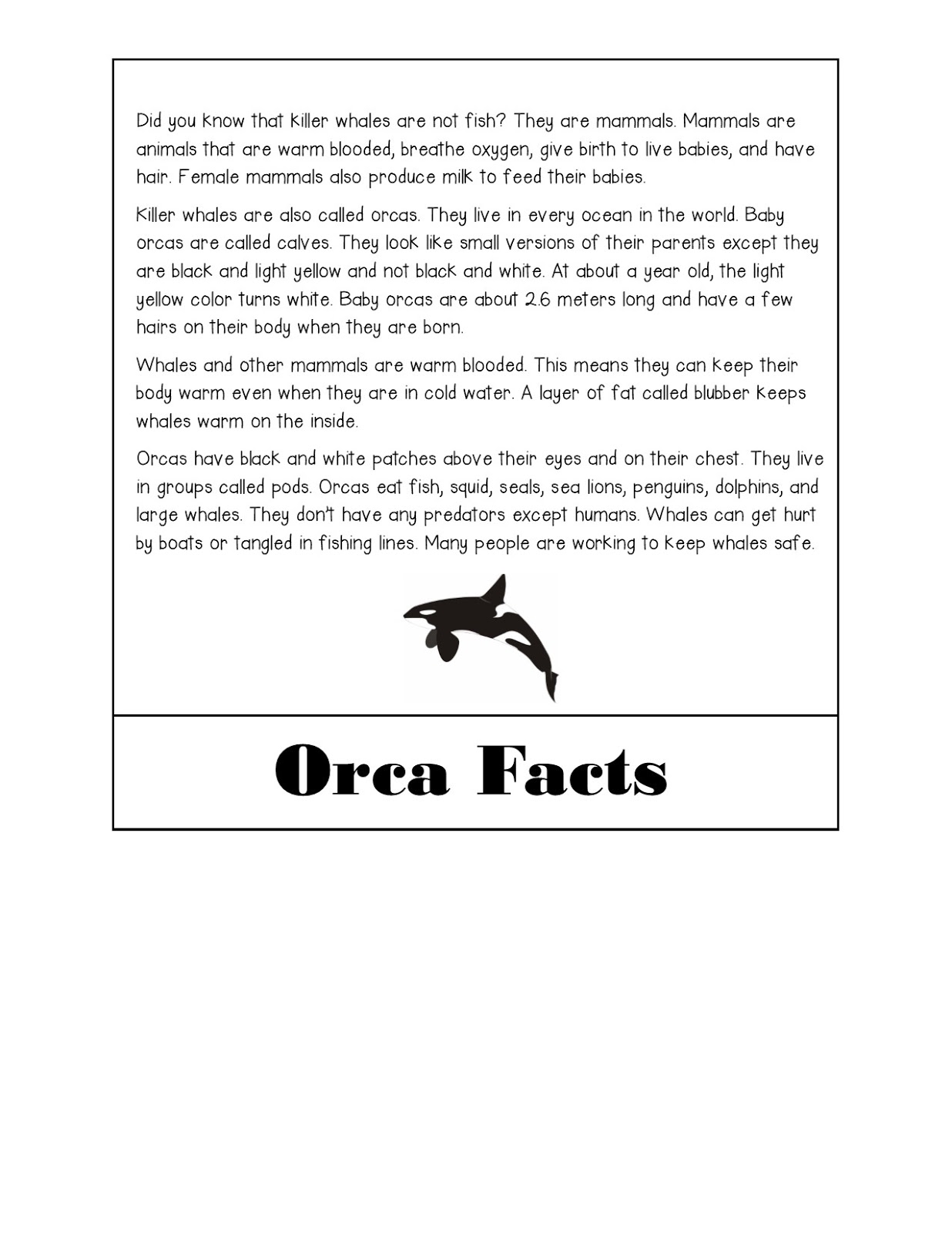 Orca Flip Book NGSS 1-LS3-1 | Polka Dots and Protons - Interactive ...