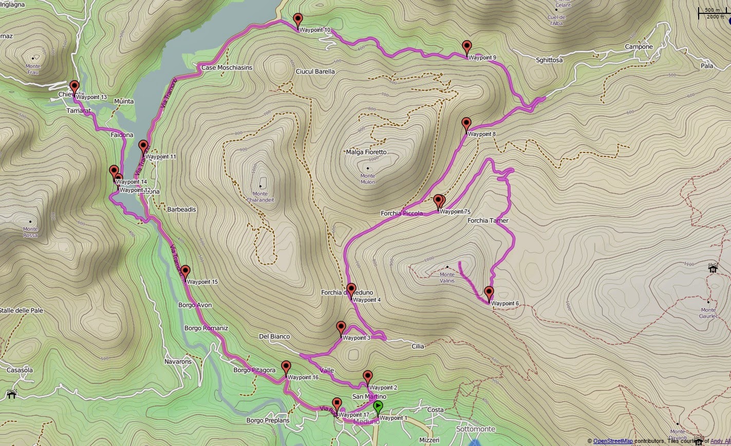 Borgo Vecchio - Giretti in MTB: Meduno - Monte Valinis - Lago di Tramonti
