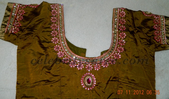 Stone and Mirror Work Blouse Designs - Saree Blouse Patterns