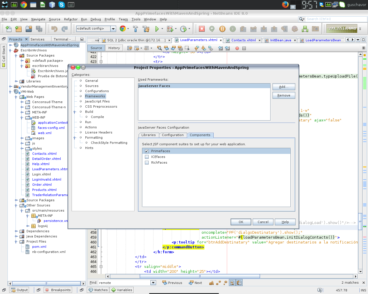 Proyecto JSF 2 + Spring + Primefaces + Maven + JPA Hibernate