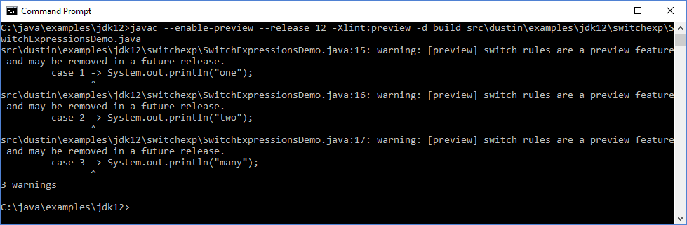 Inspired by Actual Events: Playing with JDK 12's Switch Expressions