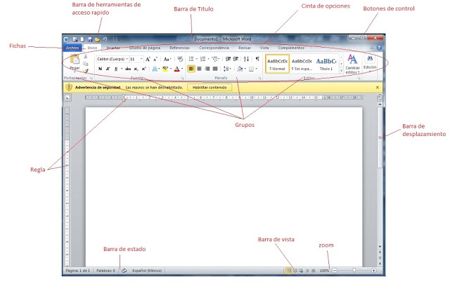 OURBLOG: CONFIGURACIÓN DE LA VENTANA DE WORD 2010