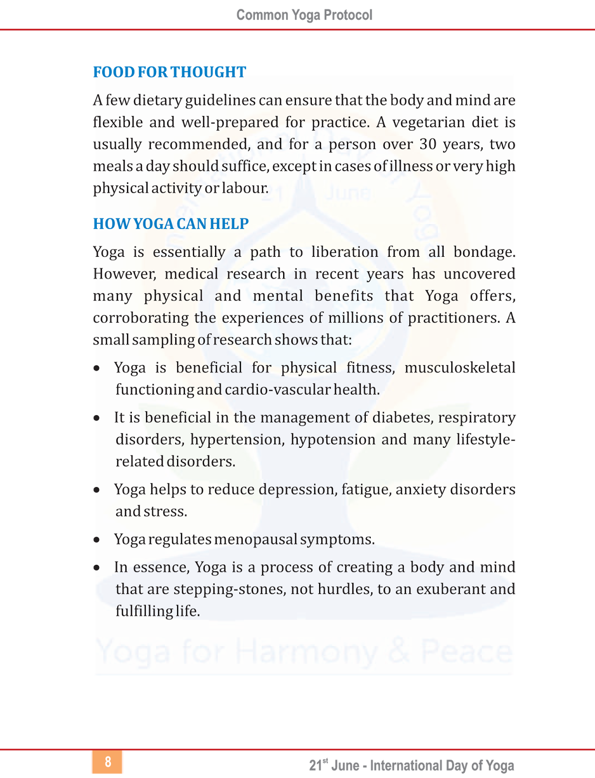 RMS 'TV' DIVISION: International day of Yoga - Common Yoga Protocol