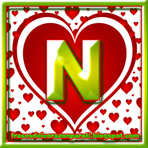 Frases para tu Corazón: Alfabeto Marco Corazones Amor