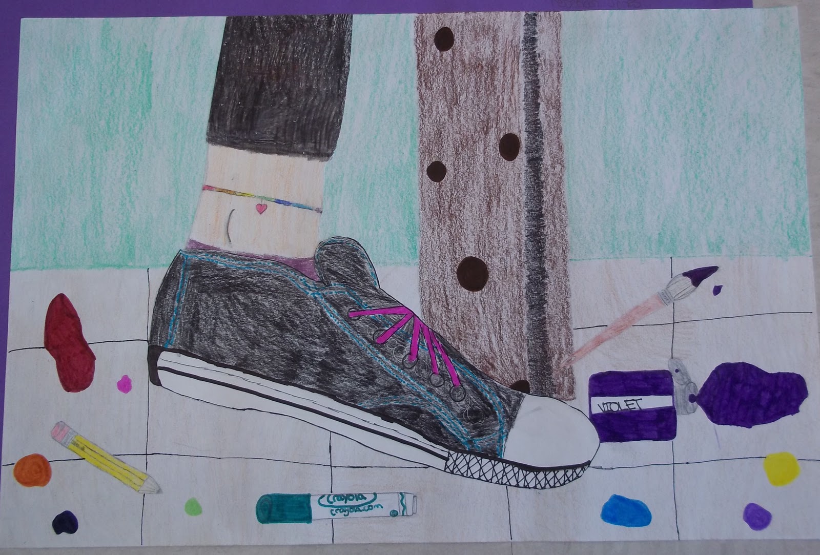 Monument Valley Regional Middle School Art Class: Shoescapes, 7th Grade