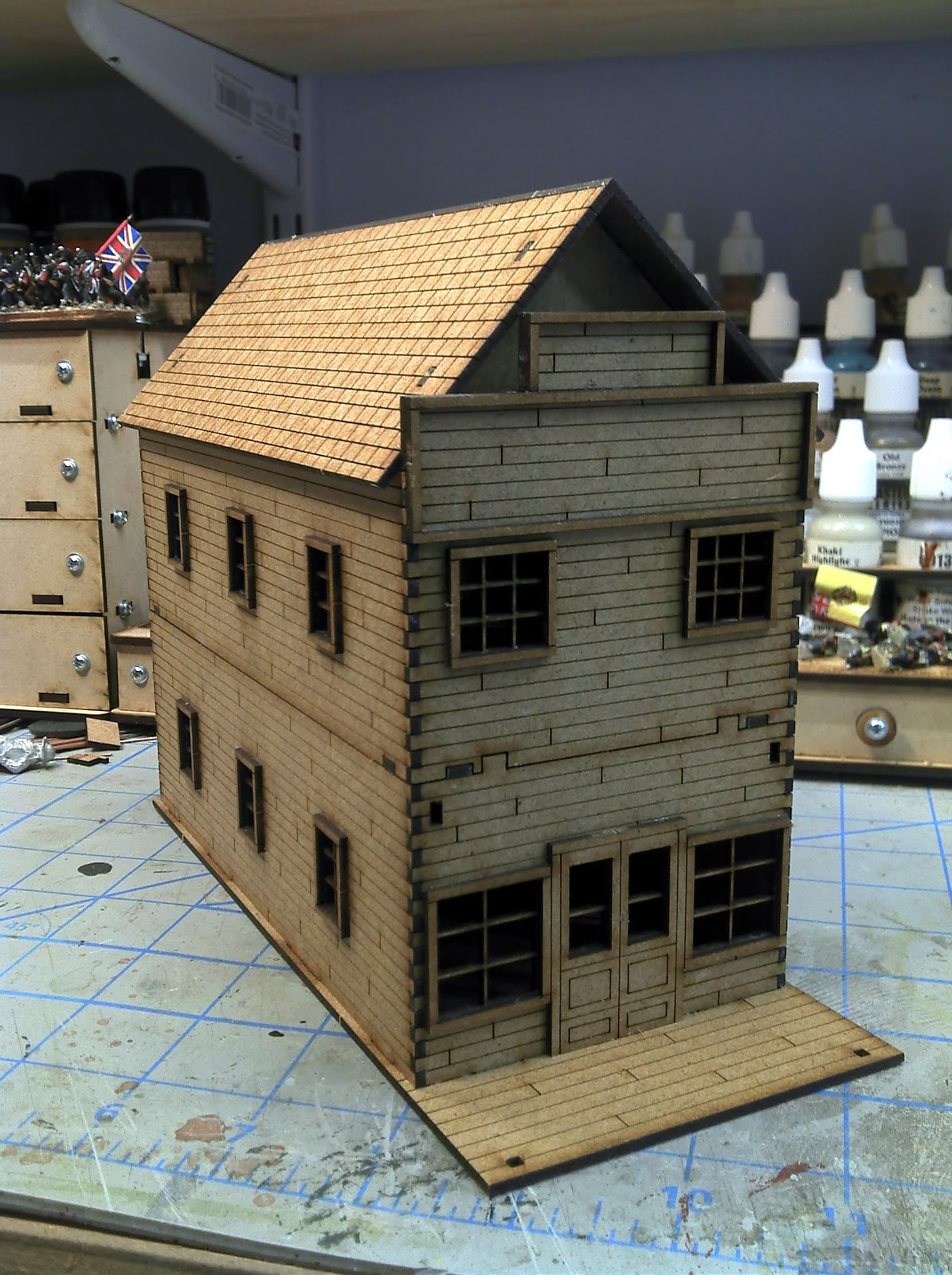 Wargames and Railroads: 28mm Laser Cut 2 Story Buildings Compared