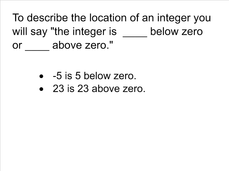 Mrs. White's 6th Grade Math Blog: INTEGERS: OPPOSITE & ABSOLUTE VALUE