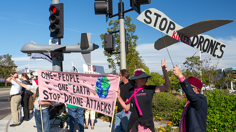 Eye Paint Art: Anti-Drone Protest at General Atomics Poway Production Site