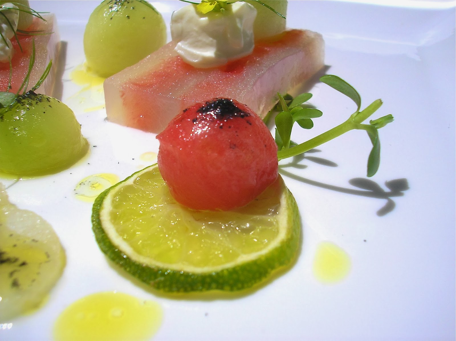 food play: ' CUCUMBER and MELON TERRINE
