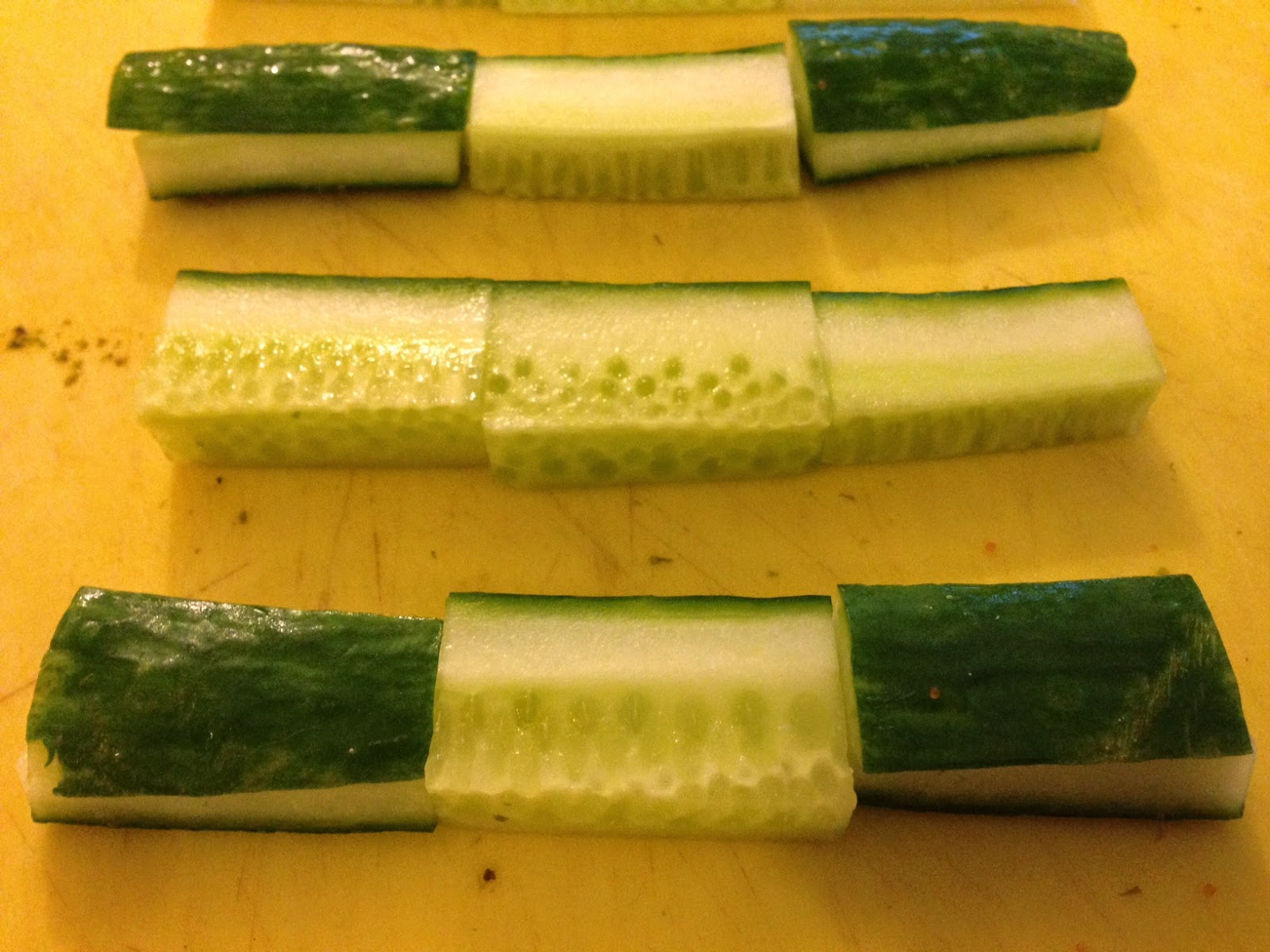 Sushi John's Blog!: Slicing a Cucumber for Maki (Cut Rolls)