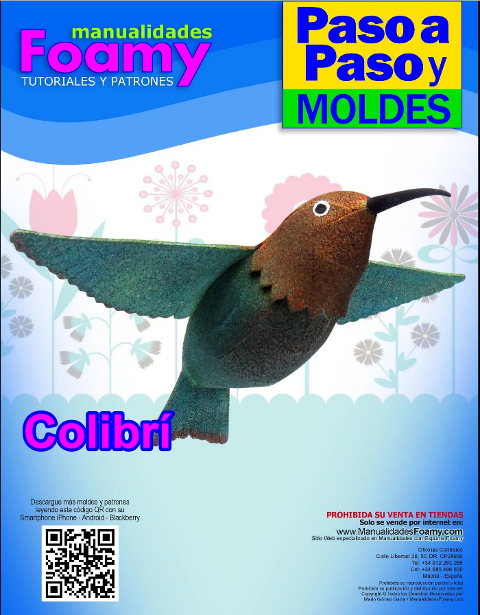 Artesanato para todos: Colibri com molde e passo a passo