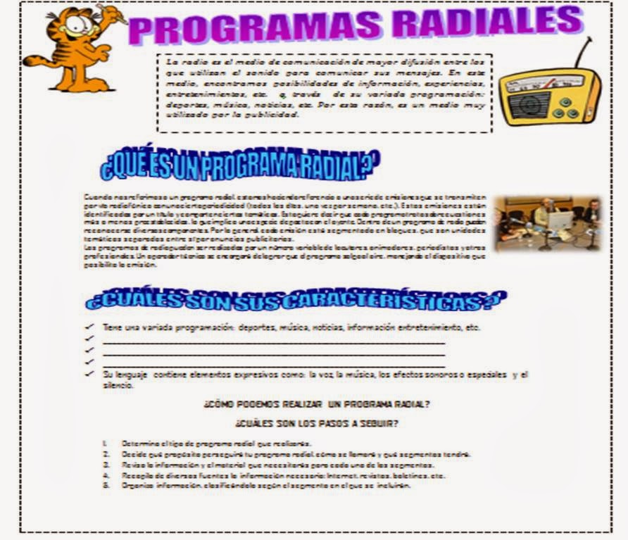 Didáctica del Lenguaje II: SESION 5 -PROGRAMAS RADIALES