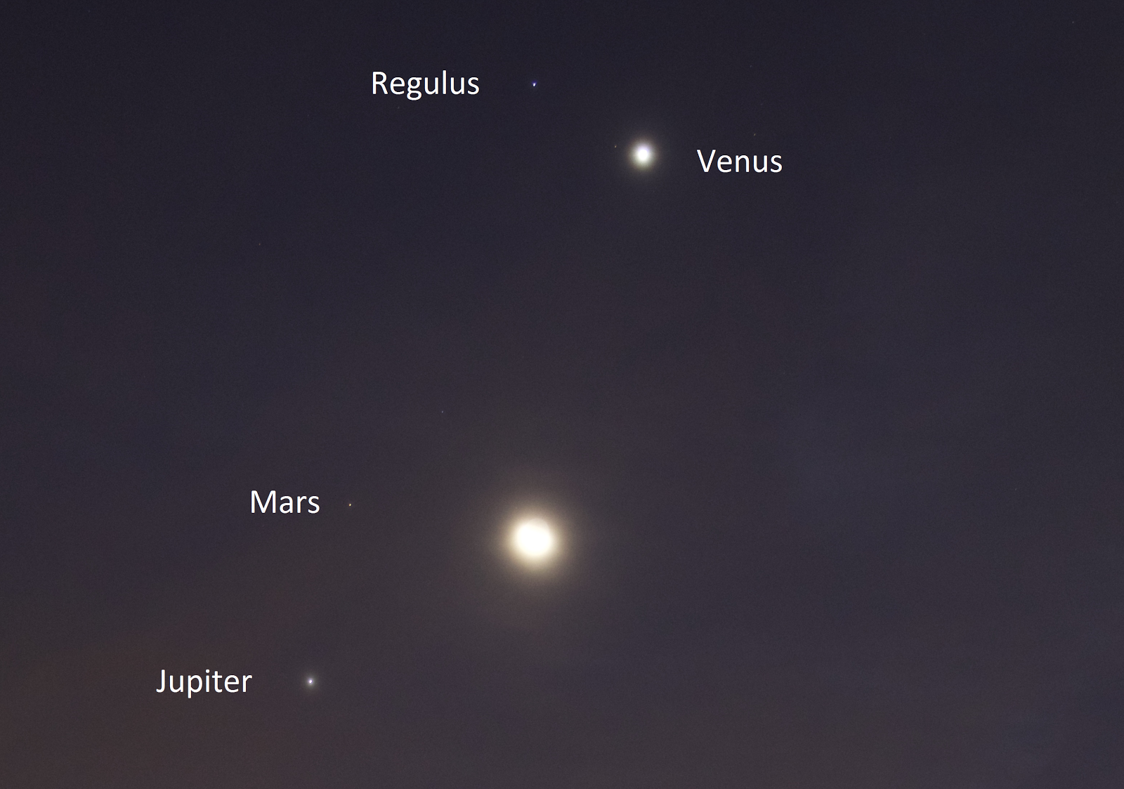 October 9, 2015 Conjunction: Moon, Mars, Venus, Jupiter [Stellar ...