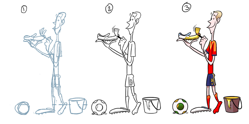 Omar Momani cartoons: Drawing cartoon process