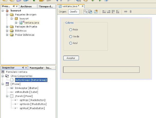 Aprende Java Netbeans: 2. Botones de opción (RadioButton)