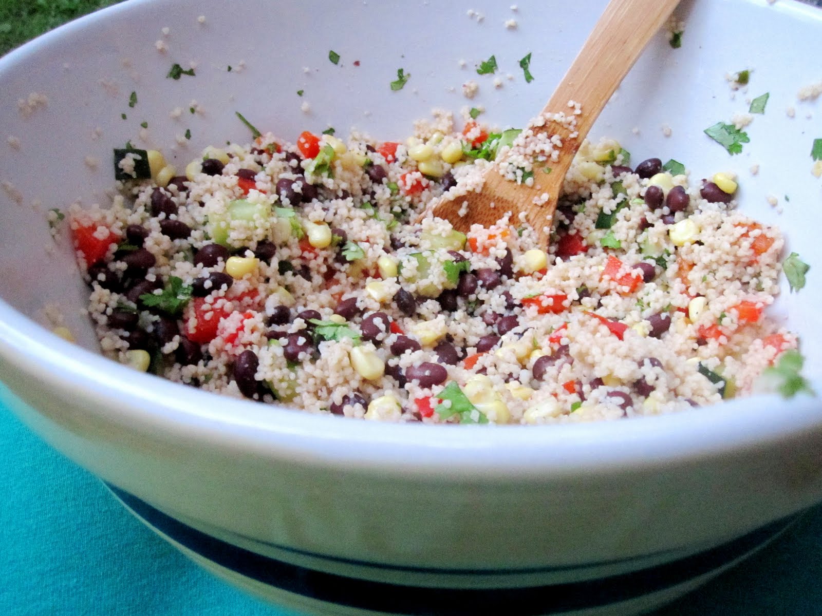 LotusOutLoud: Confetti Couscous Salad (vegan)- Vibrant, Fresh, Super Easy