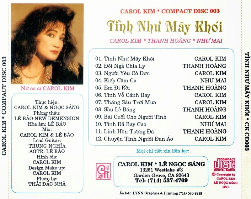 Carol Kim 5 - Tình Như Mây Khói (1990) ~ Cover Nhạc Việt