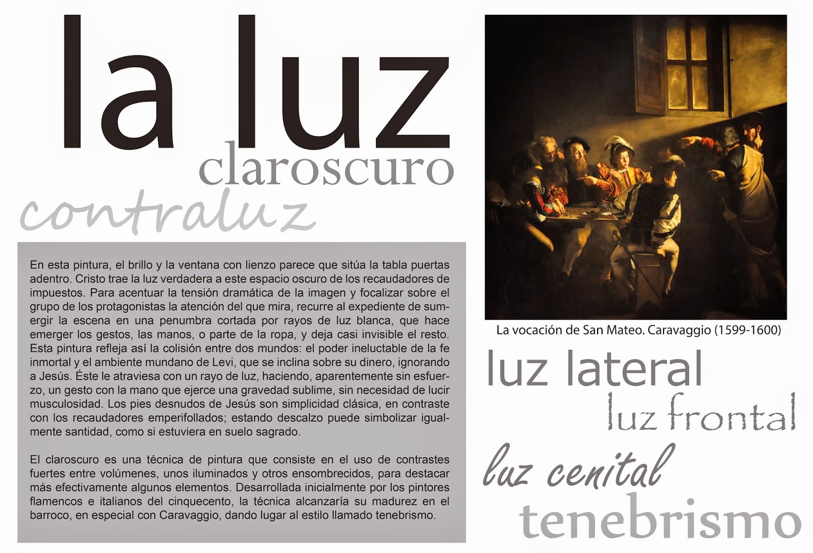 MUSEO DE ARTE Y PLÁSTICA: CLAROSCURO, CONTRALUZ, TENEBRISMO...