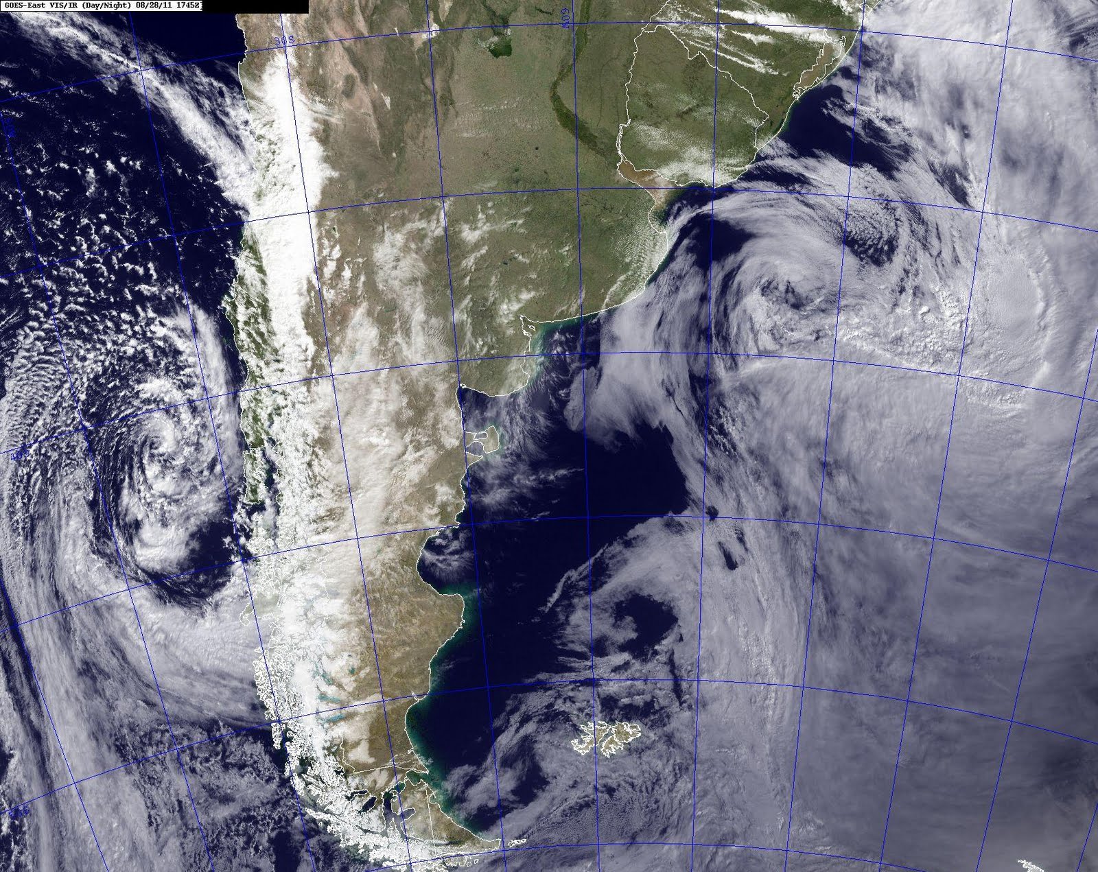 Meteorología Práctica: Foto Satelital de Argentina, con 2 grandes ...