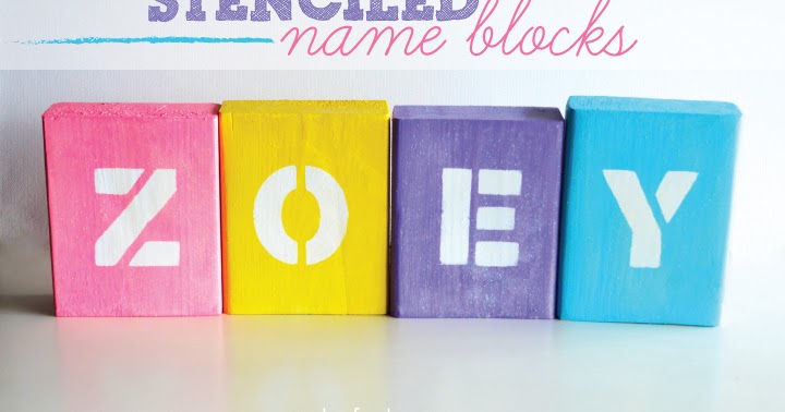 Stenciled Name Blocks | artsy-fartsy mama