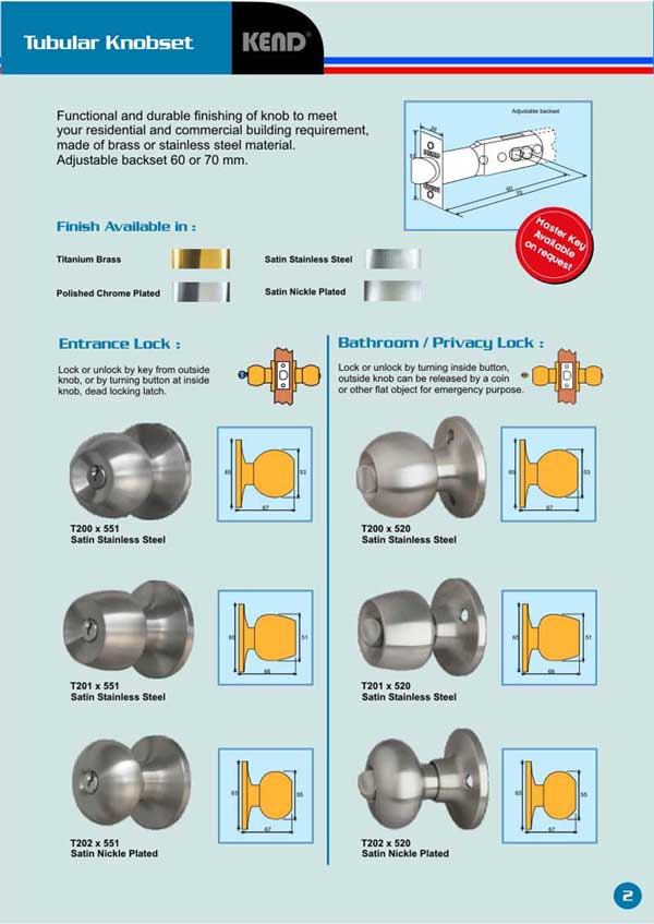Kunci Pintu : KEND Tubular Lock - [Suplier-Material] Pemasuk Material ...