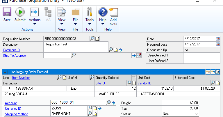 Dynamics GP Essentials: Dynamics GP 2016 R2 - Cancel Purchase Order originating from a Requisition