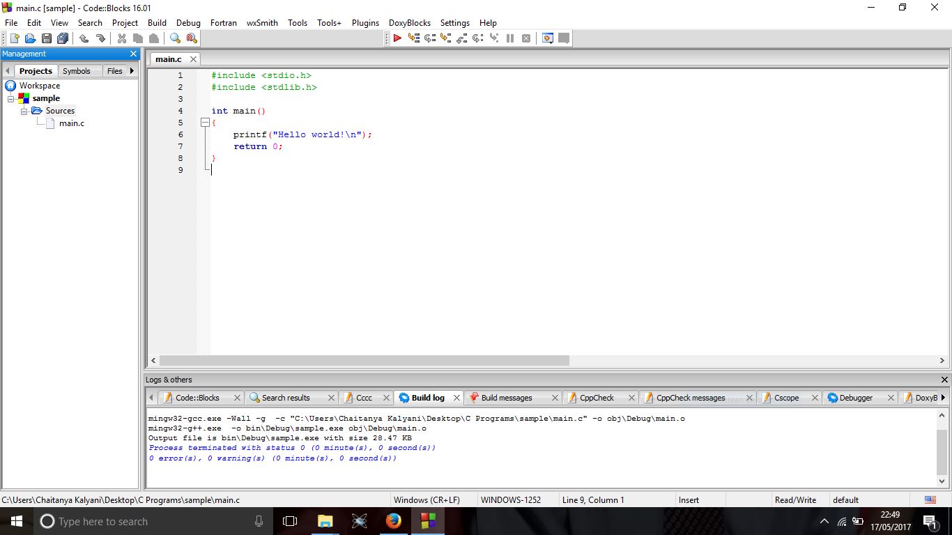 How To Create and Run Project In Code::Blocks - Ocean of Programming