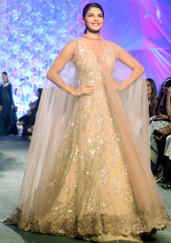 Outfit Crush Manish Malhotra Soft Pink Gown With Sheer Cape Bling Sparkle