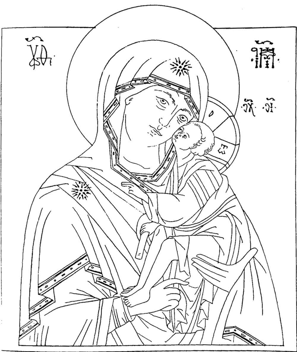 Fise de colorat cu Iisus Hristos, Praznice, Maica Domnului si Sfinti ...