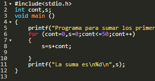 Uso del ciclo repetitivo for en C