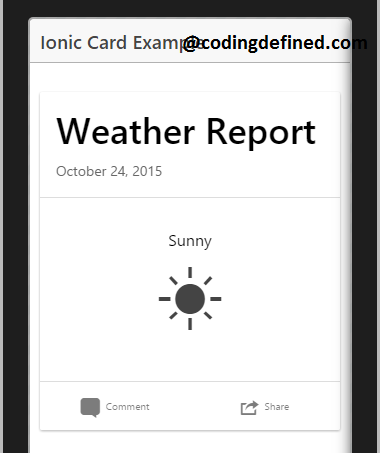 CSS Components in Ionic - Cards - Coding Defined