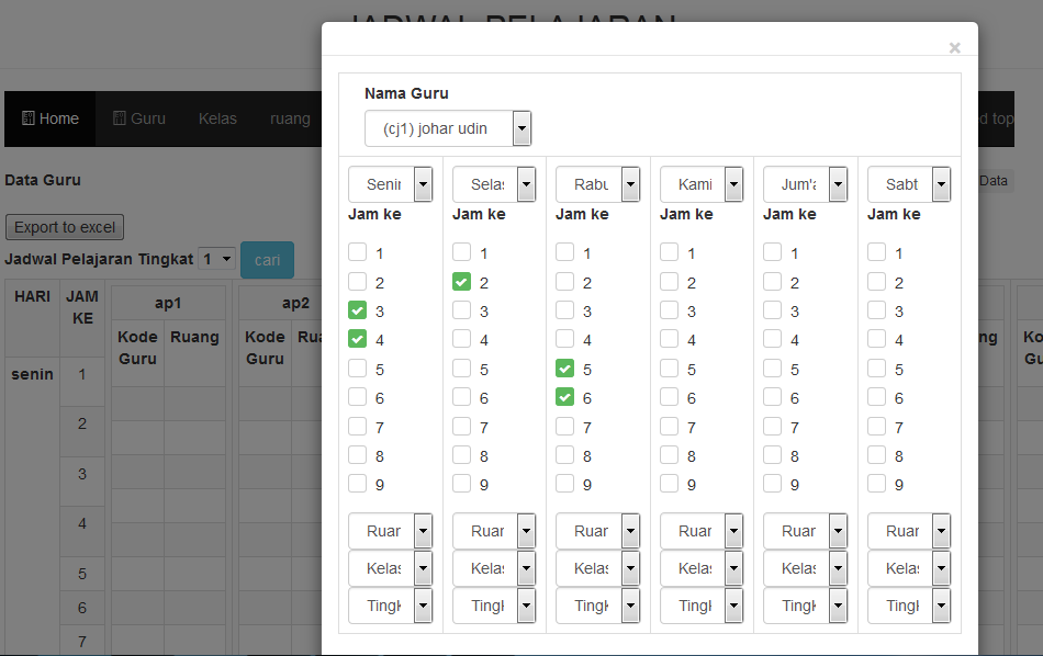 aplikasi pembuatan jadwal pelajaran berbasis web - mjohar blog
