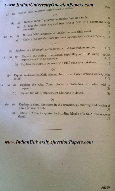 CS6501 Internet Programming Nov Dec 2016 Question Paper - University ...