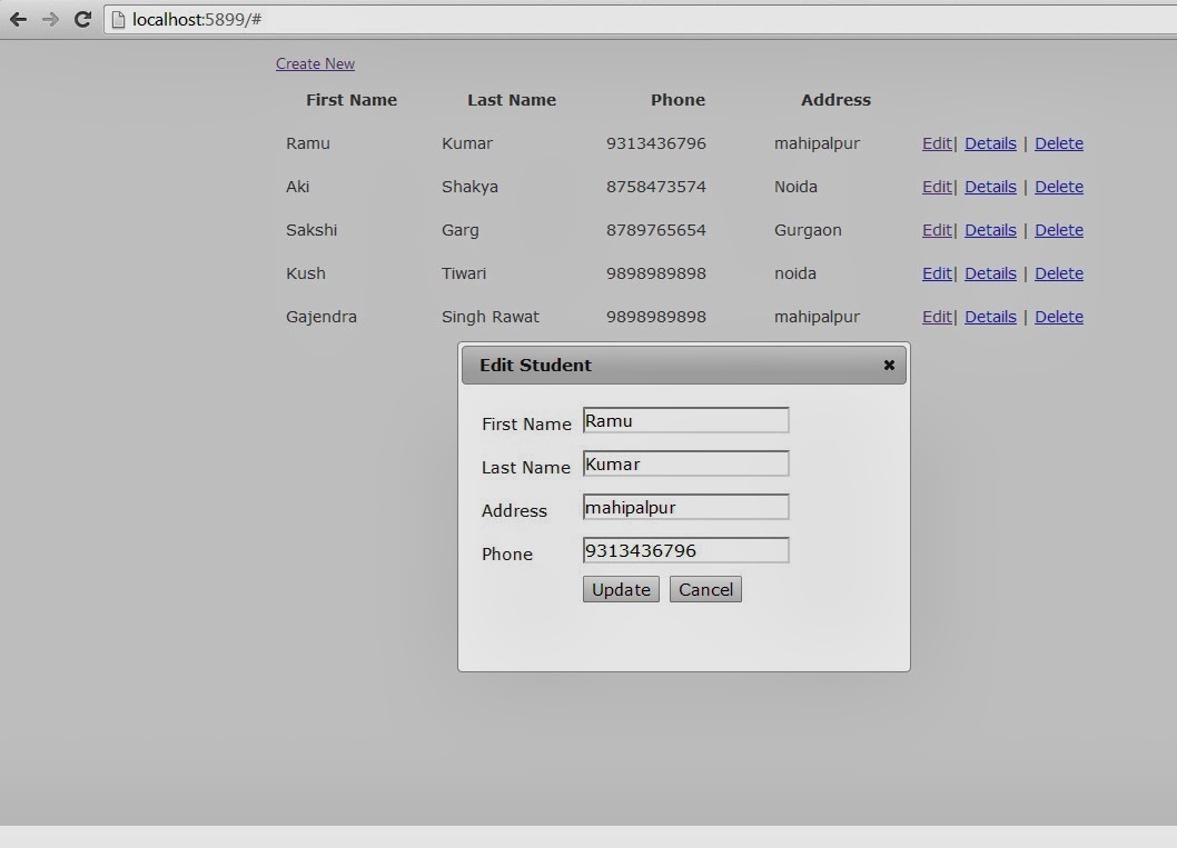 Crud Operation In Mvc Using Modal Popup ~ Dotnet In Simpleway