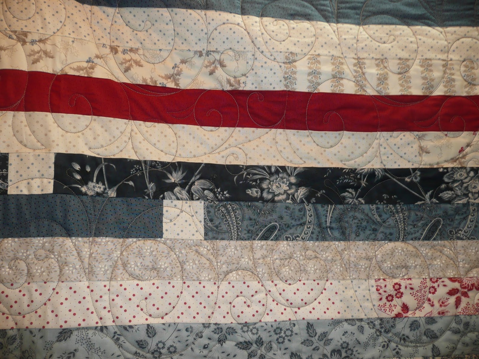 Acorn Ridge Quilting: Lin's Red, White and Blue Jelly Roll Quilt