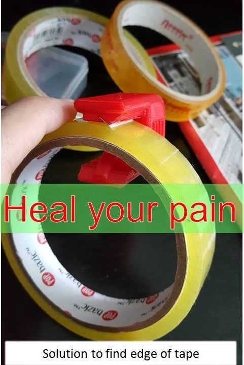 The solution: find the edge or the end of a roll tape: The struggle is ...