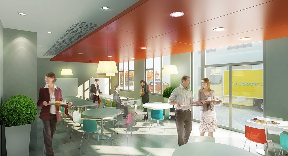 Perspective 3D Architecture: Perspectives 3D restaurant d'entreprise - RIE