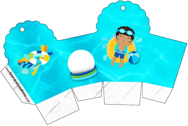 Brunette Boy Pool Party: Free Printable Boxes. - Oh My Fiesta! in english