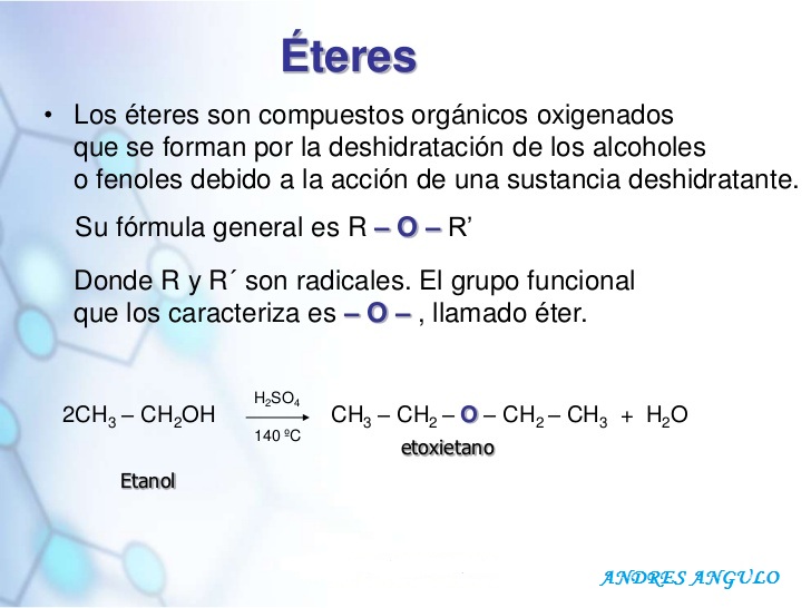 Hidrocarburos oxigenados: ÉTERES Y ESTERES (NOMENCLATURA)