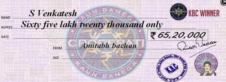 Kaun Banega Crorepati 2014-2015: KBC Winners Cheques