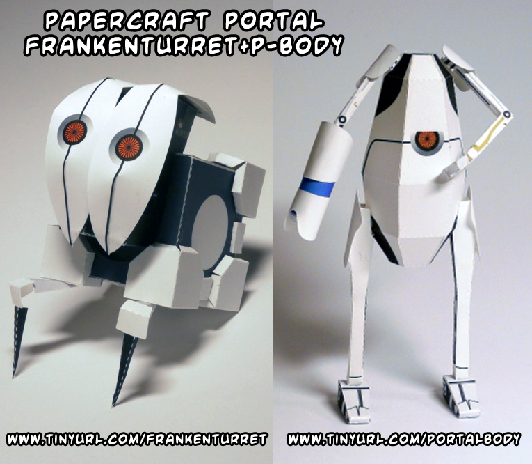 Ninjatoes' papercraft weblog: Papercraft Portal Frankenturret and P-body!