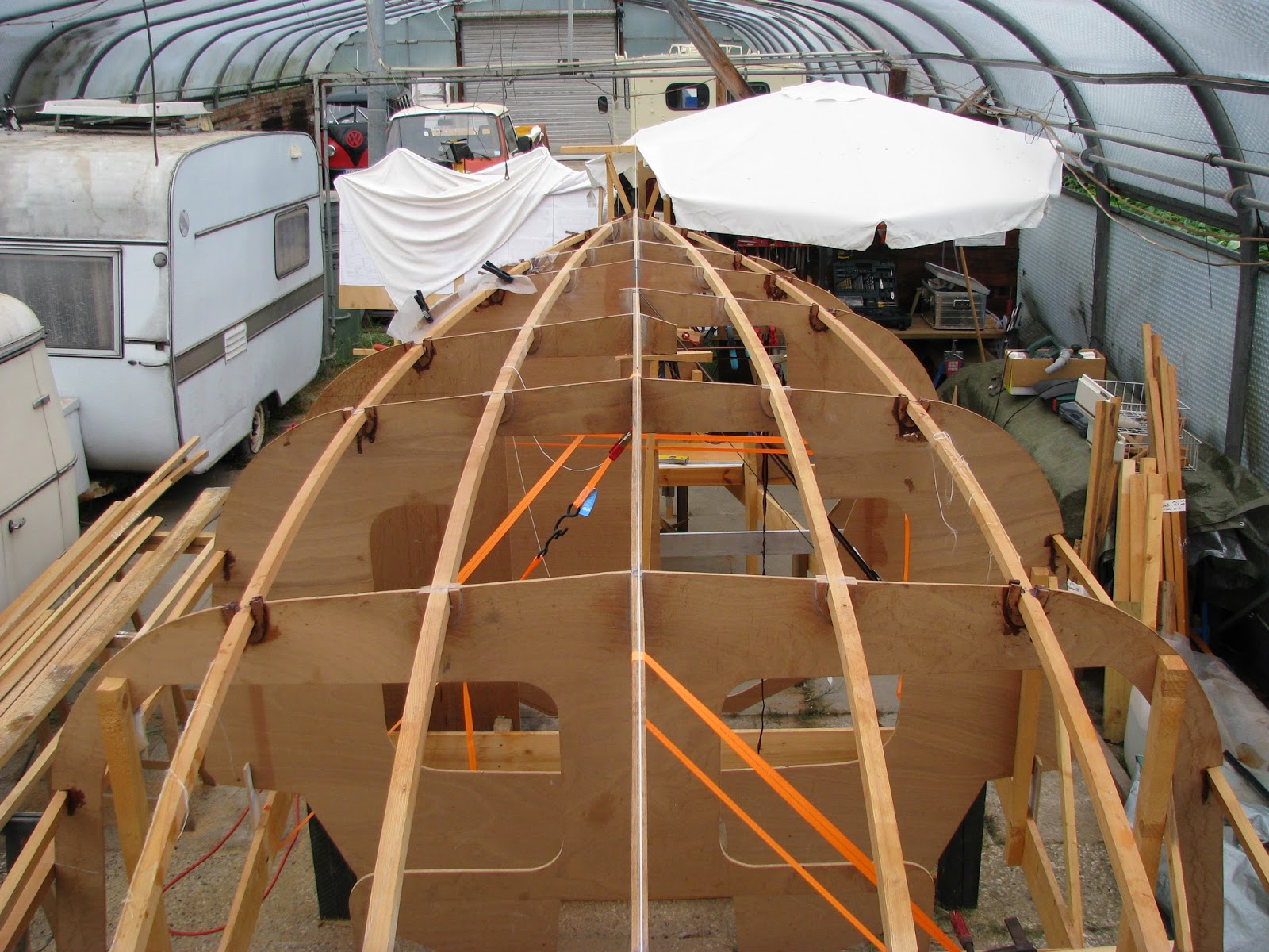 Plywood Boat Building Blog: Bulkhead Re-Alignment