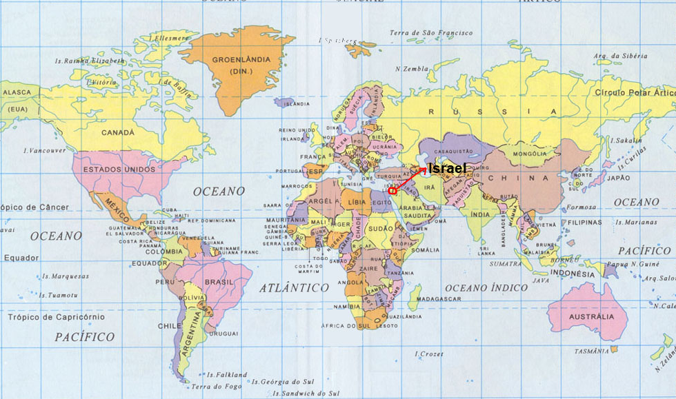 Mapa Do Mundo Israel